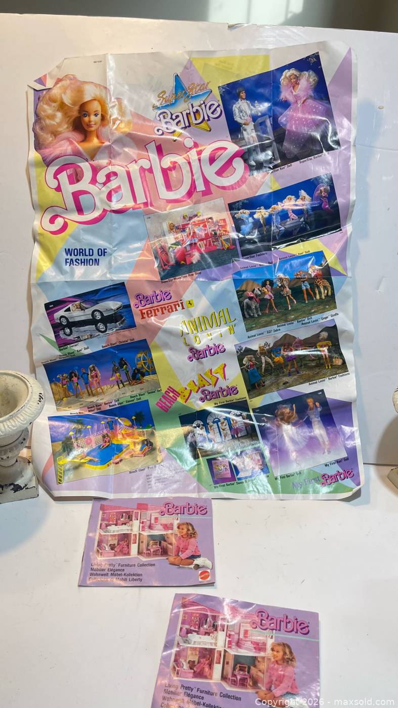 Vintage Barbie poster and booklets | Maxsold