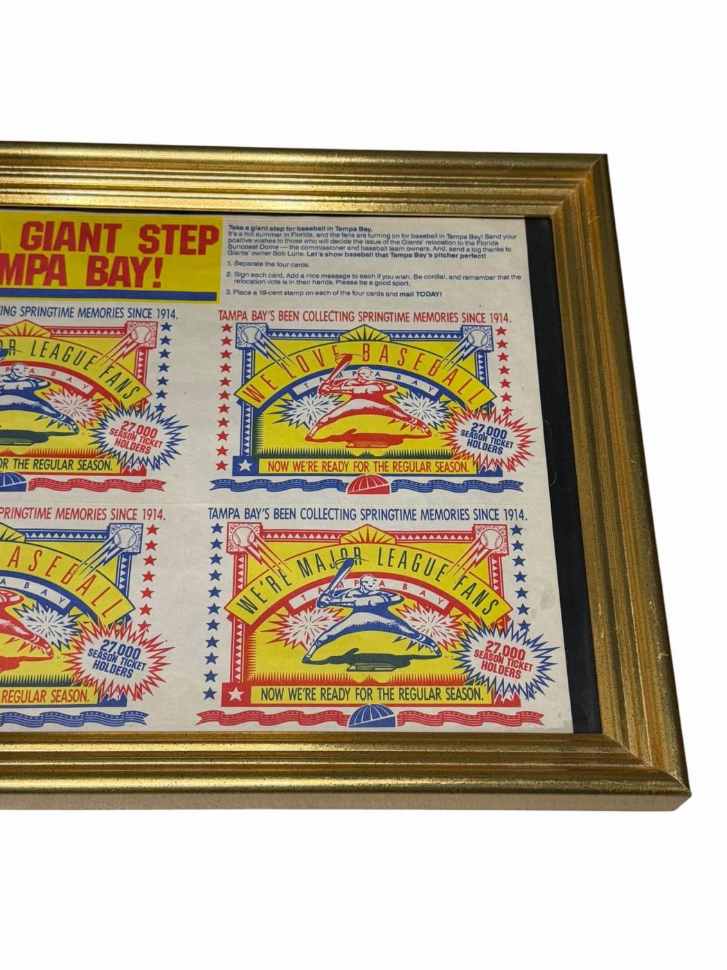 Framed Tampa Bay Baseball Promotional Stamp Sheet | Maxsold
