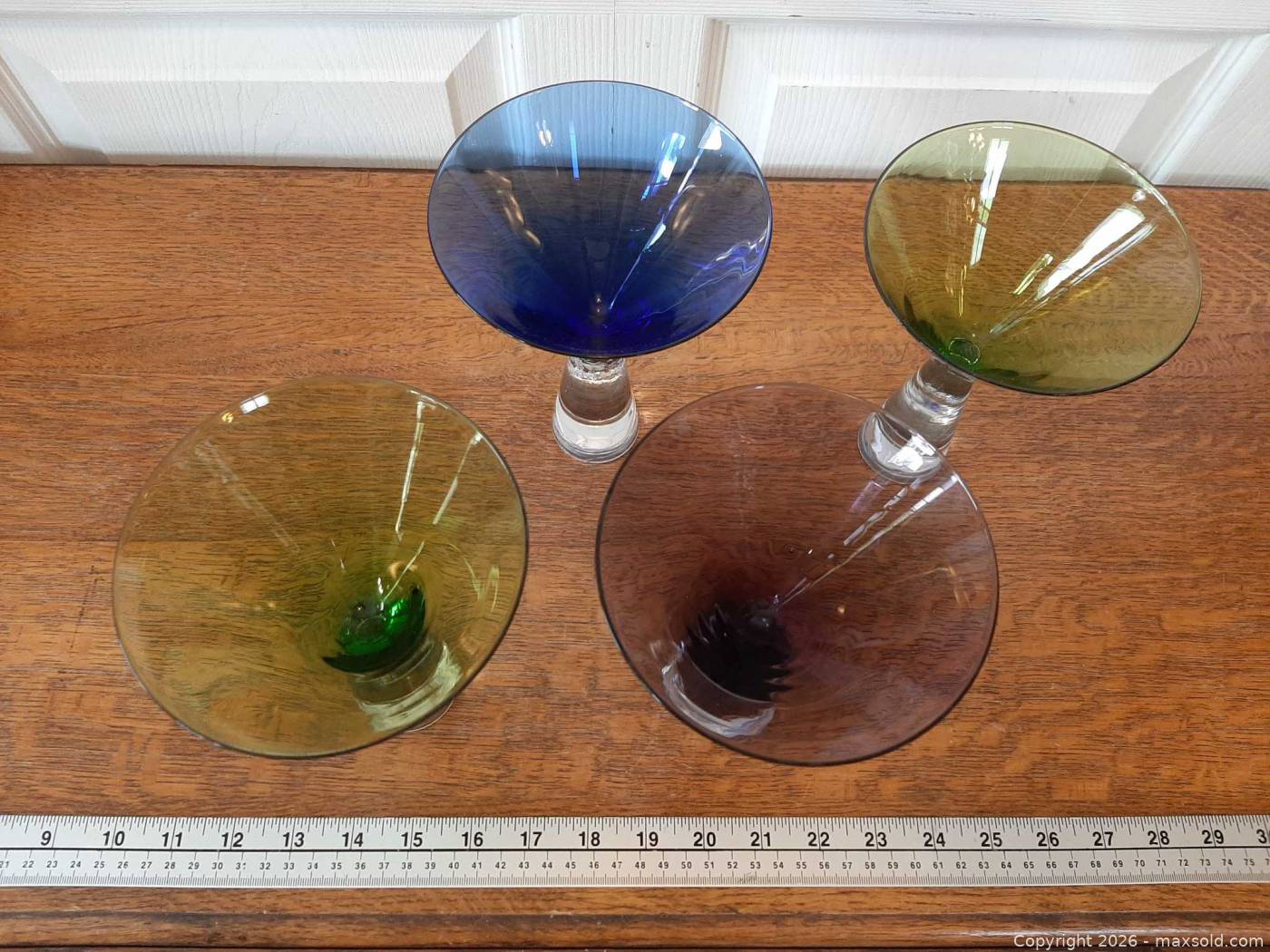 Roscher & Cie coloured martini glasses, 4pc | Maxsold