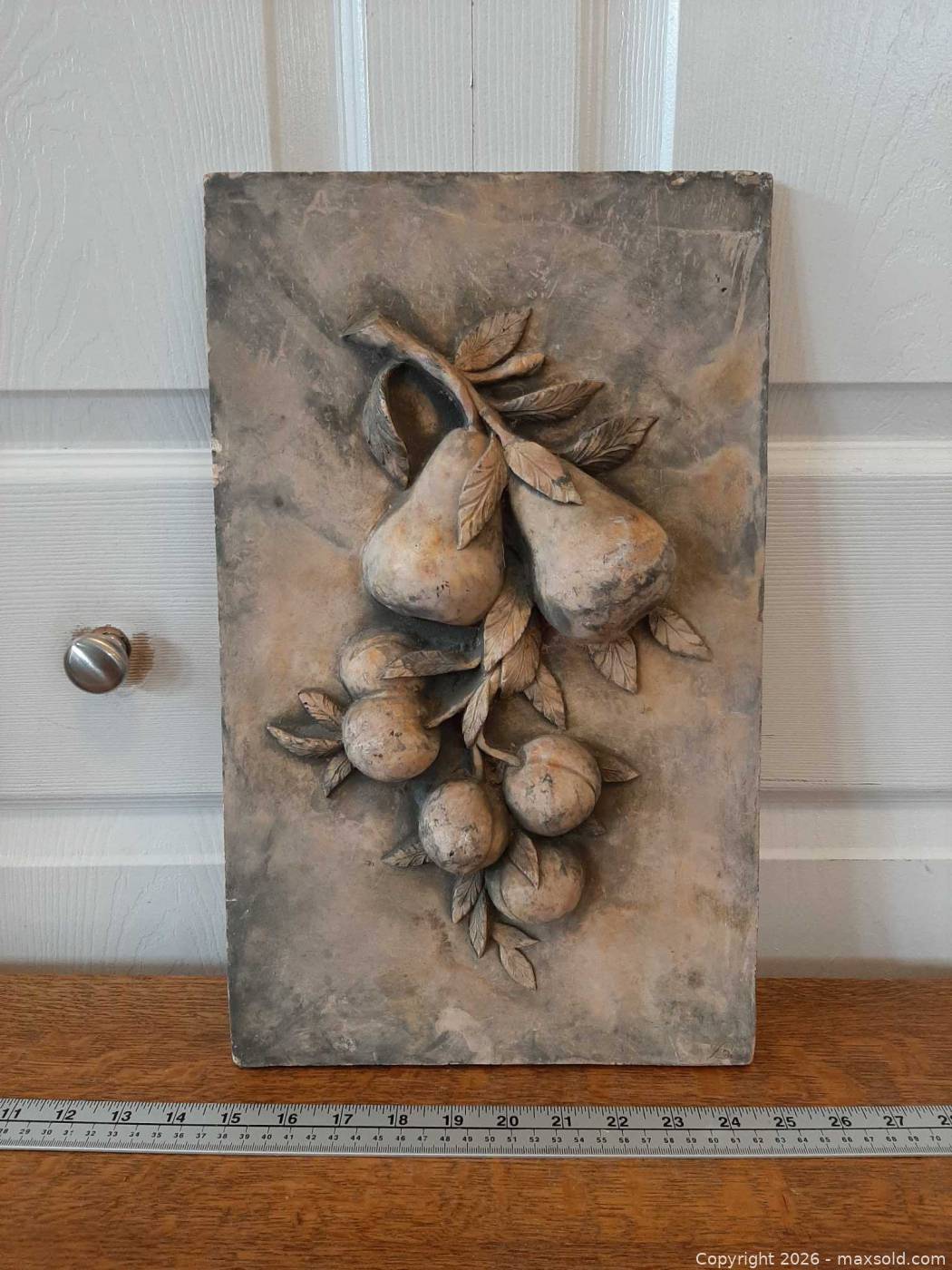 Vintage plaster fruit relief wall plaque | Maxsold