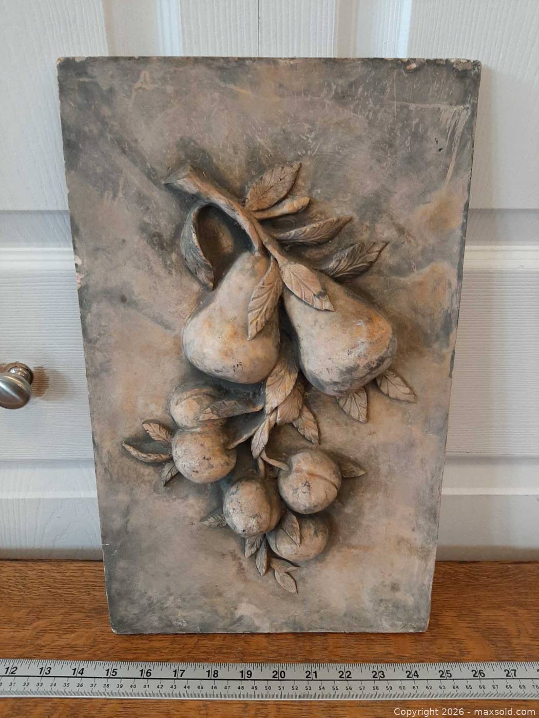 Vintage plaster fruit relief wall plaque | Maxsold