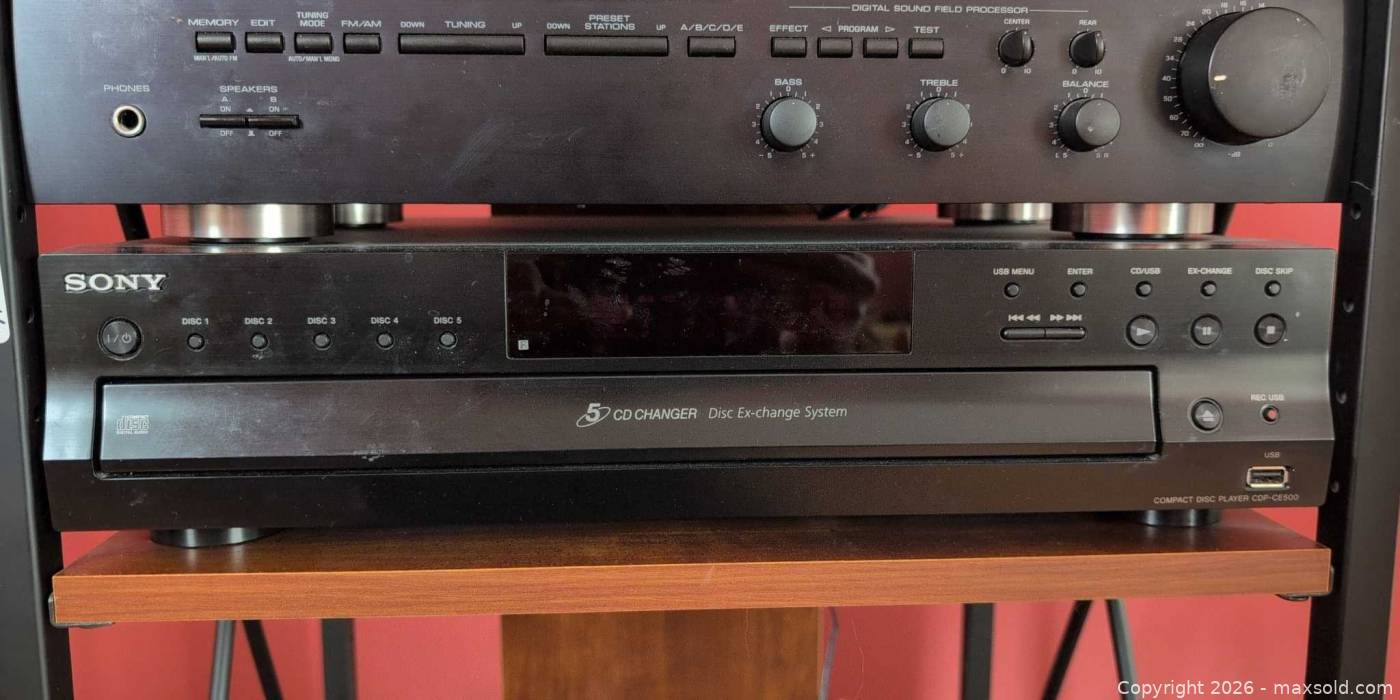 Yamaha RX-V480 Receiver, Sony CDP-CE500 5-Disc Changer, Audio-Technica ...