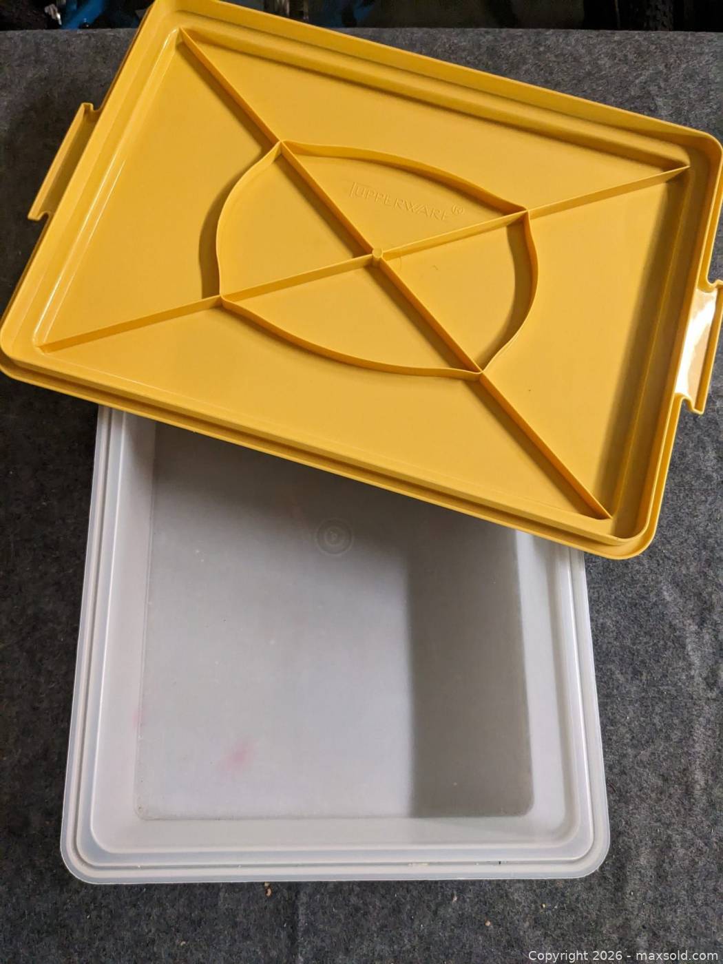 Vintage Tupperware Rectangle Container - Yellow Lid | Maxsold