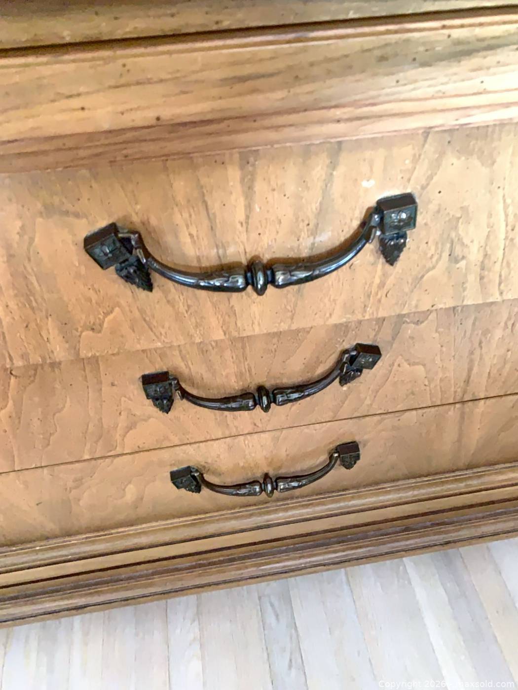 Solid wood dresser with tri-fold mirror | Maxsold
