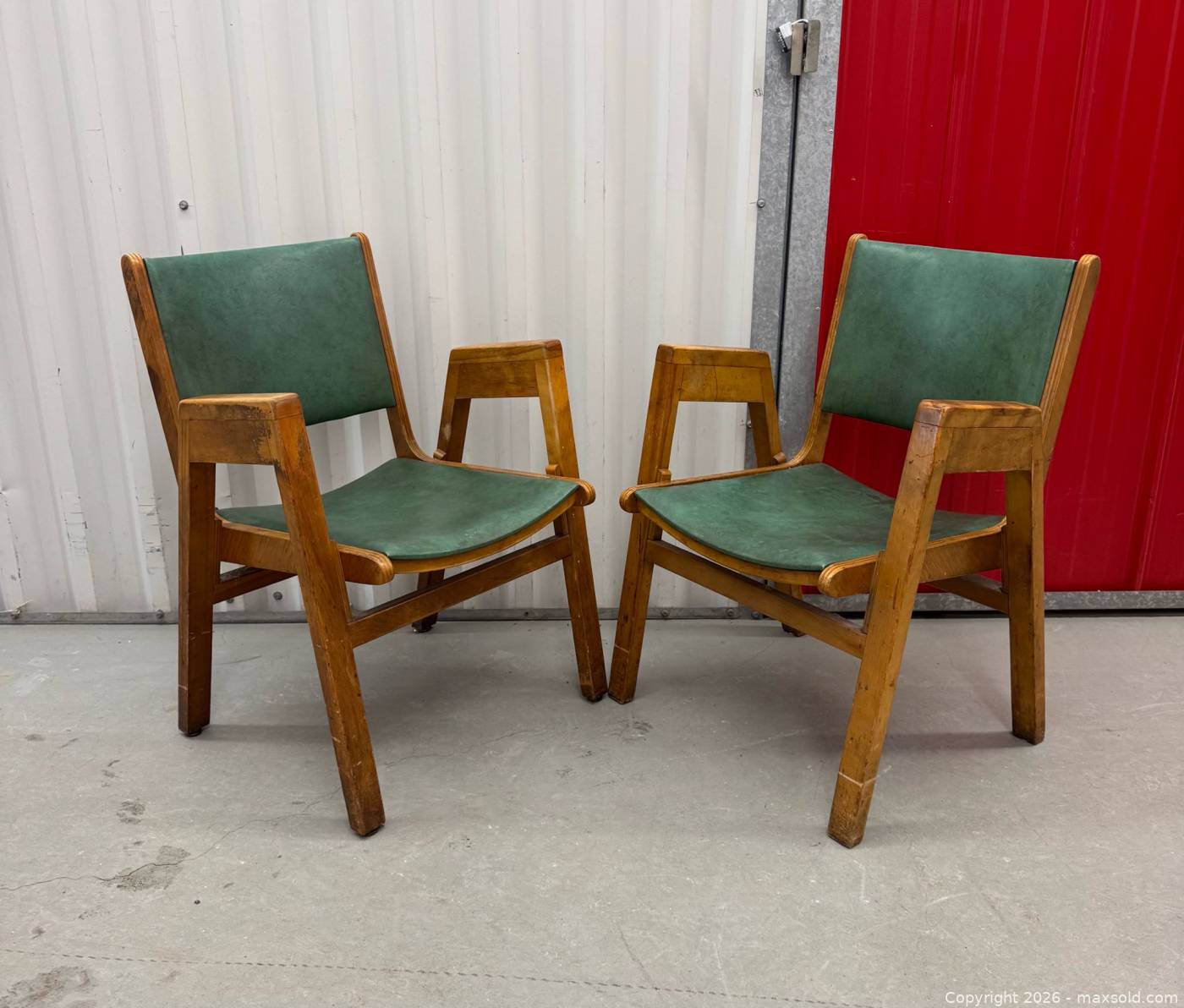 Grand & Toy mid-century wood office chairs, pair | Maxsold