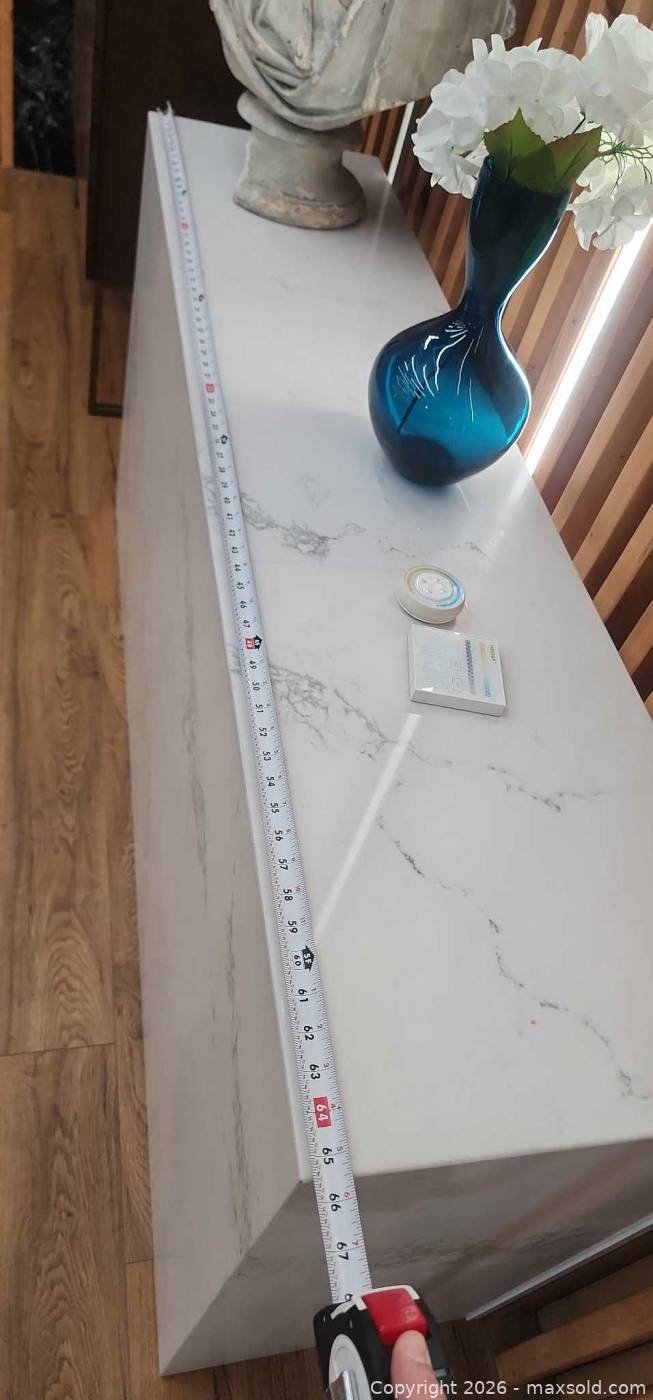 White Quartz Console or Coffee Table | Maxsold