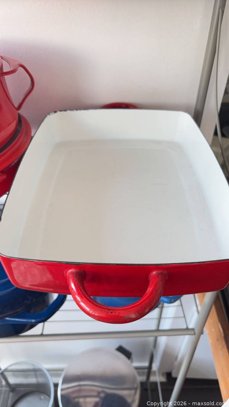 Dansk Kobenstyle red enamel cookware | Maxsold