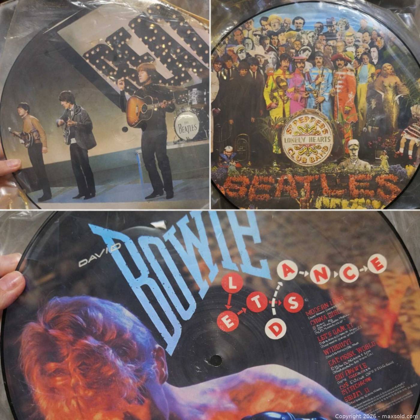3 Picture Disc Vinyl Records – Beatles & Bowie | Maxsold