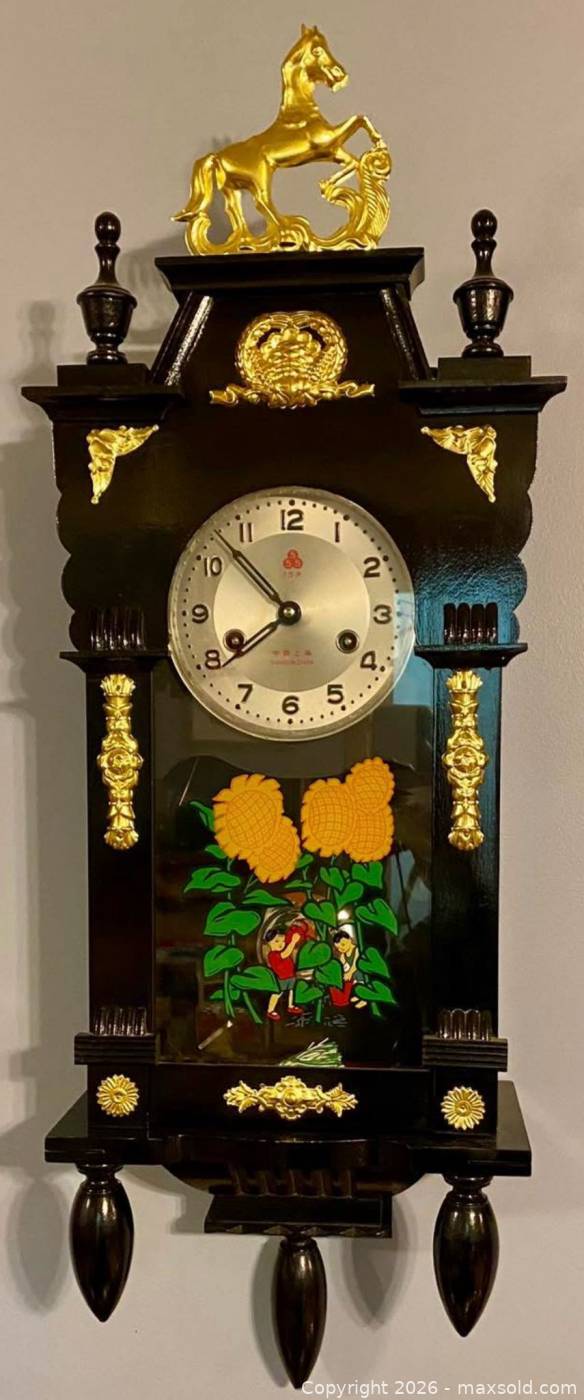 555 Mechanical Wood Wall Clock Shanghai | Maxsold