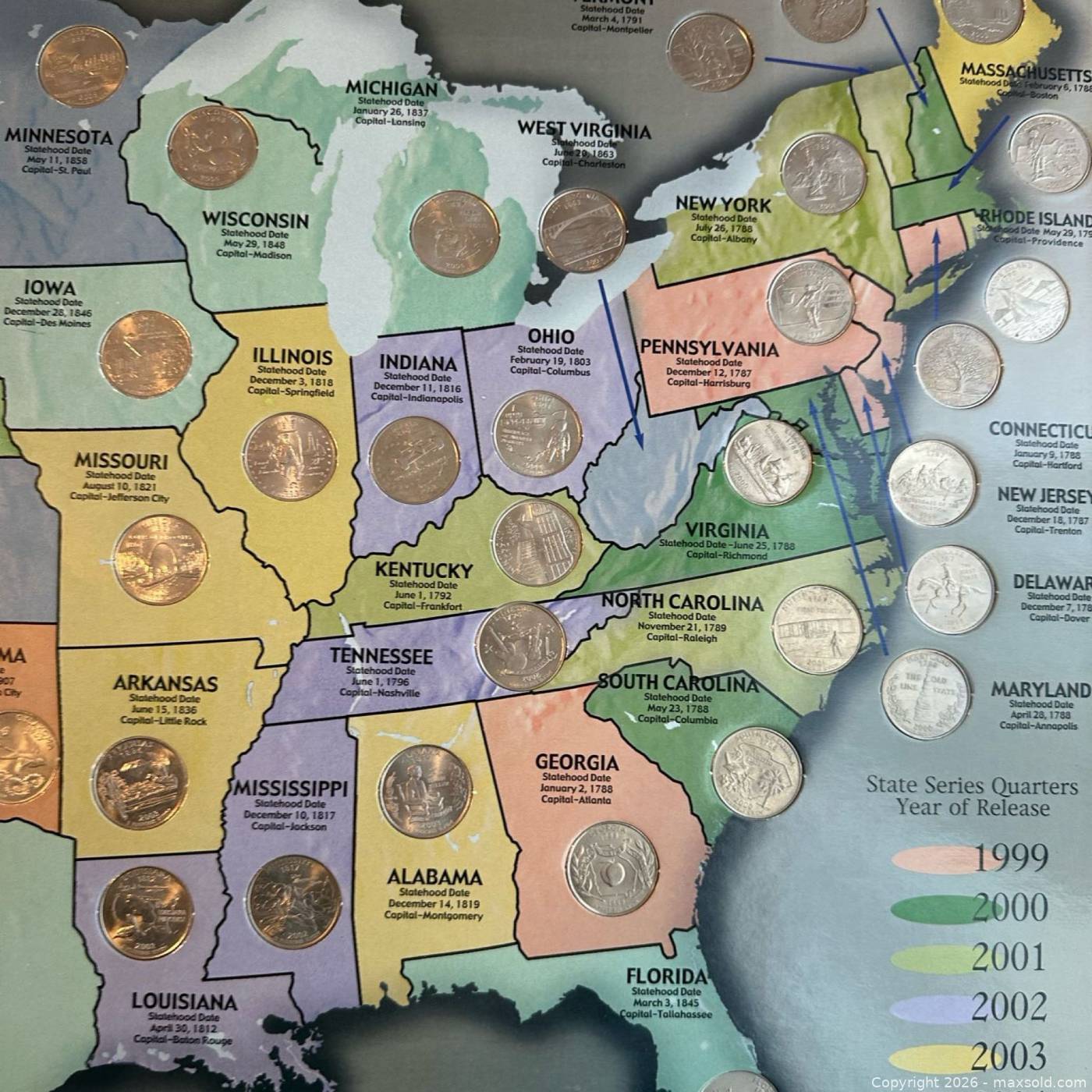 50 State Quarters Map Collection | Maxsold