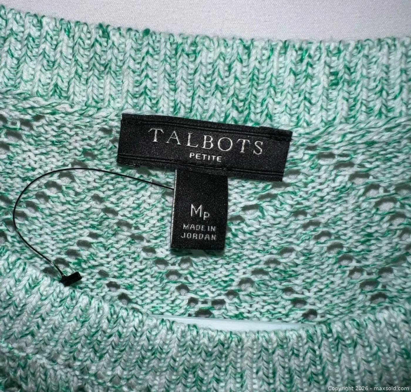 Talbots mint green medium petite sweater | Maxsold