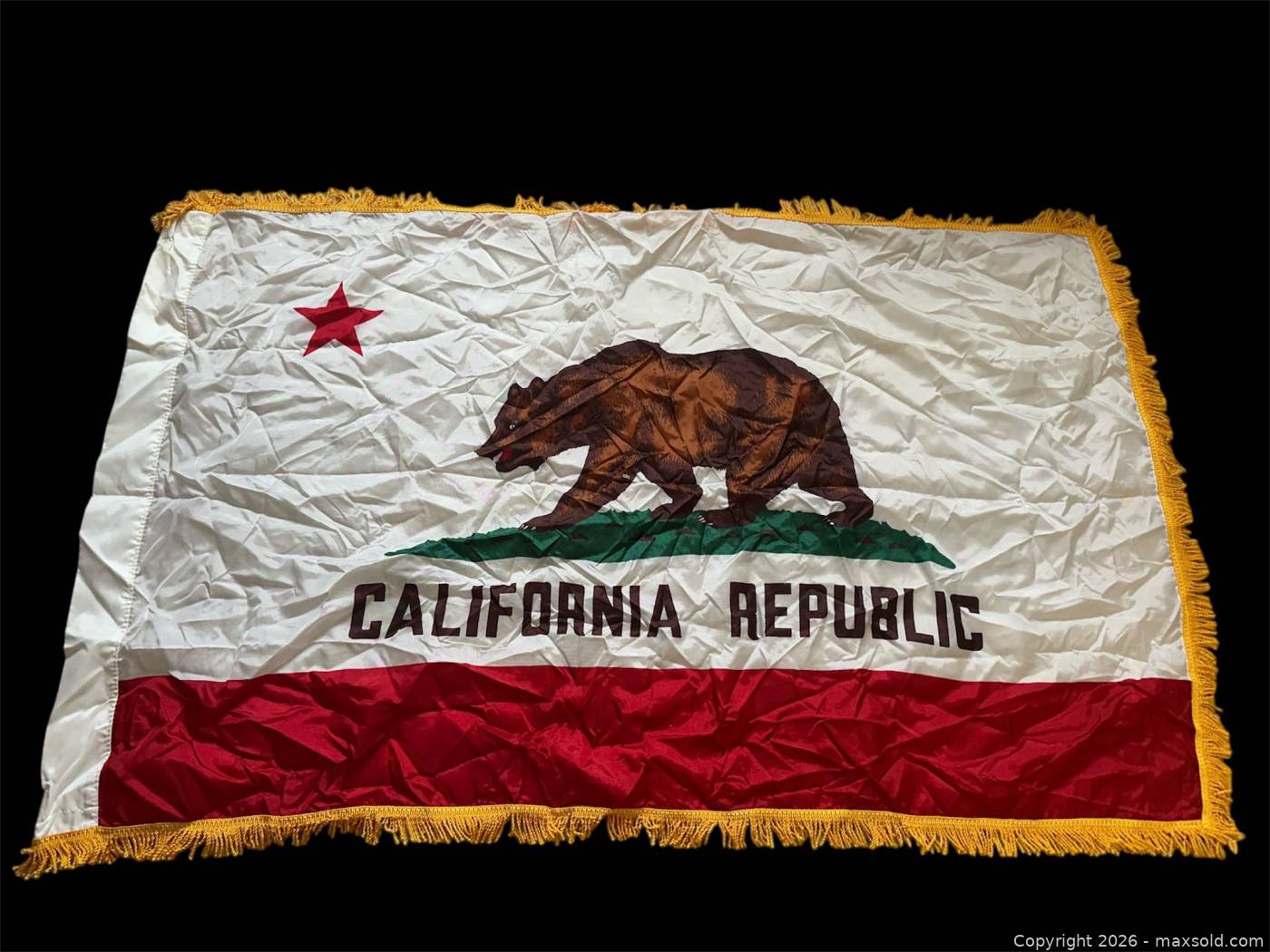 Vintage California Republic bear flag 60x36 in | Maxsold