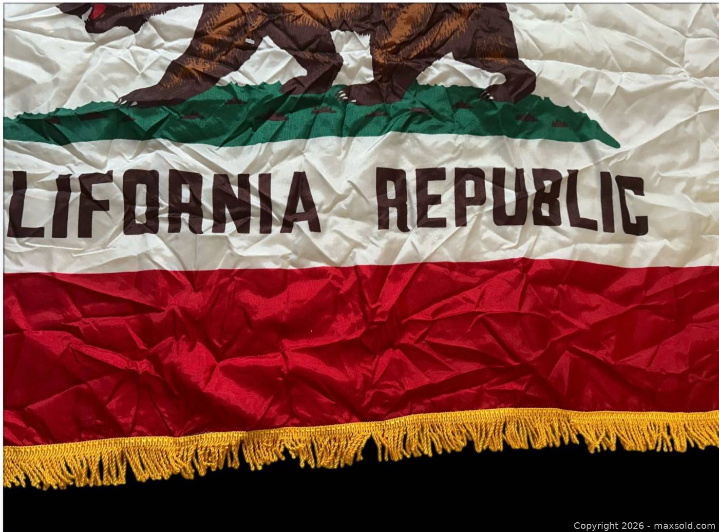 Vintage California Republic bear flag 60x36 in | Maxsold