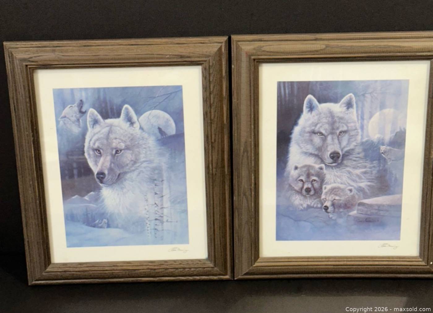 Ruane Manning Wolf Framed Prints, Lot Of 2 | Maxsold