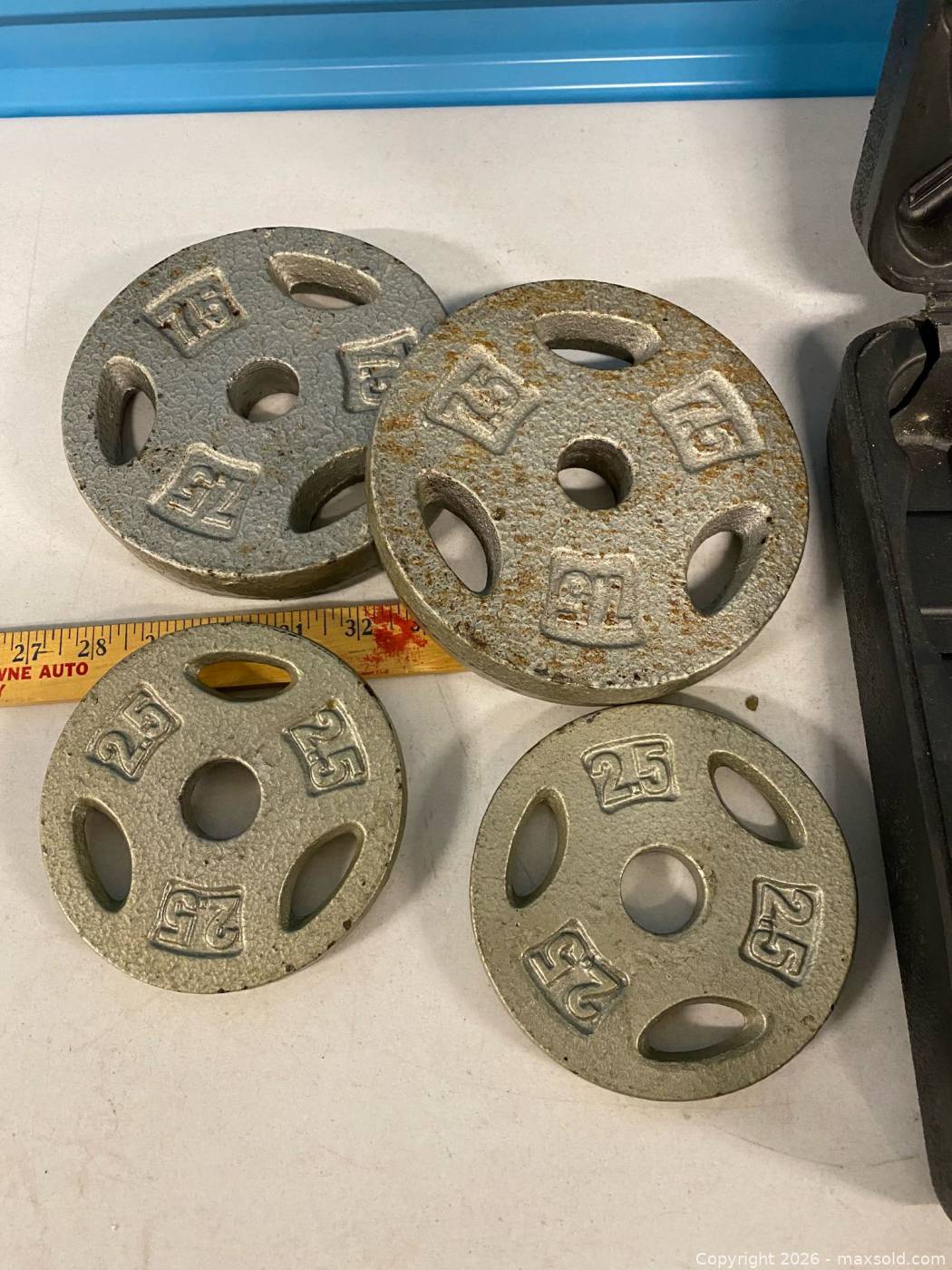 Adjustable dumbbell set with cast iron plates | Maxsold