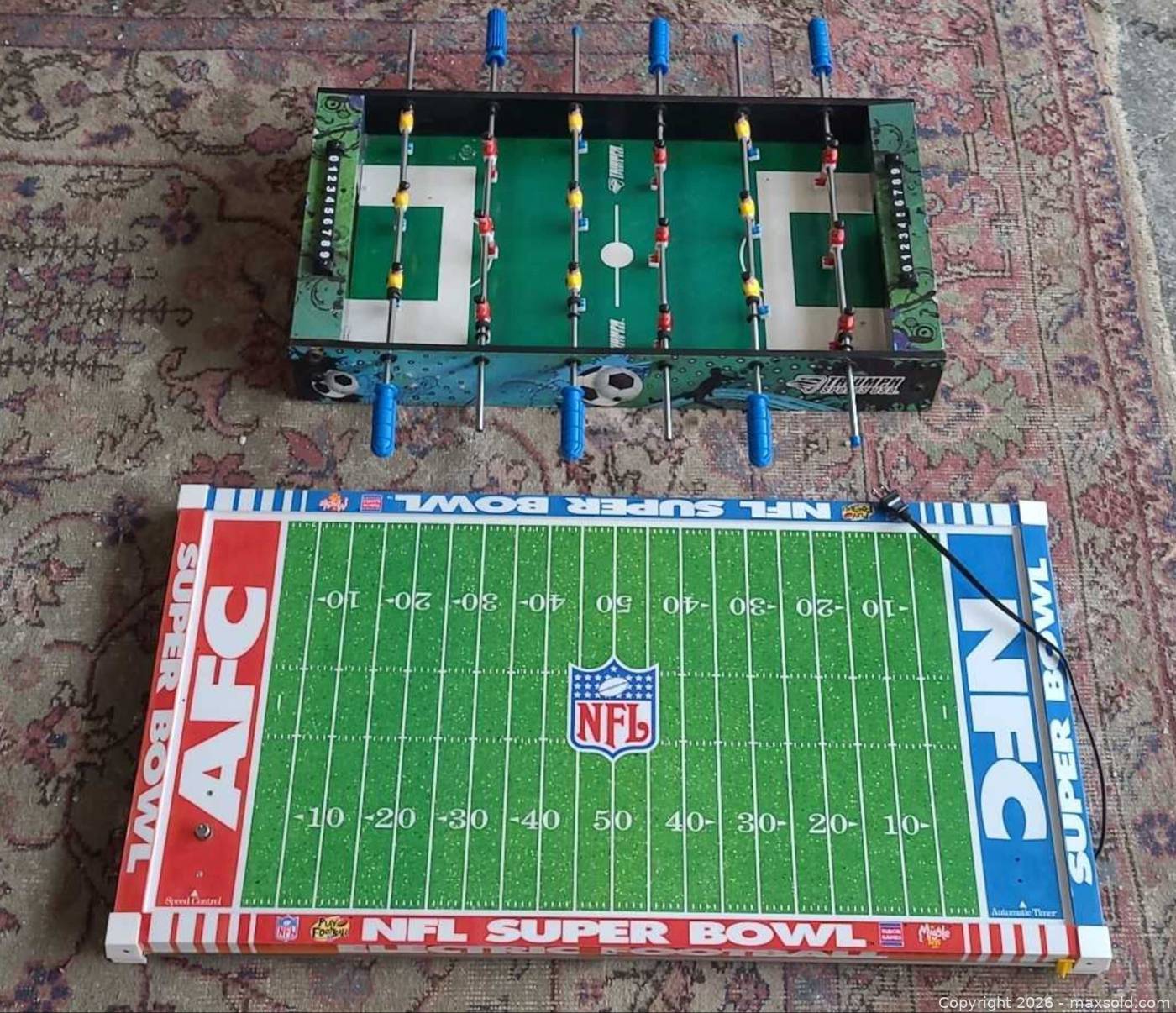 NFL Super Bowl Electric Football Board & 27" Tabletop Foosball | Maxsold
