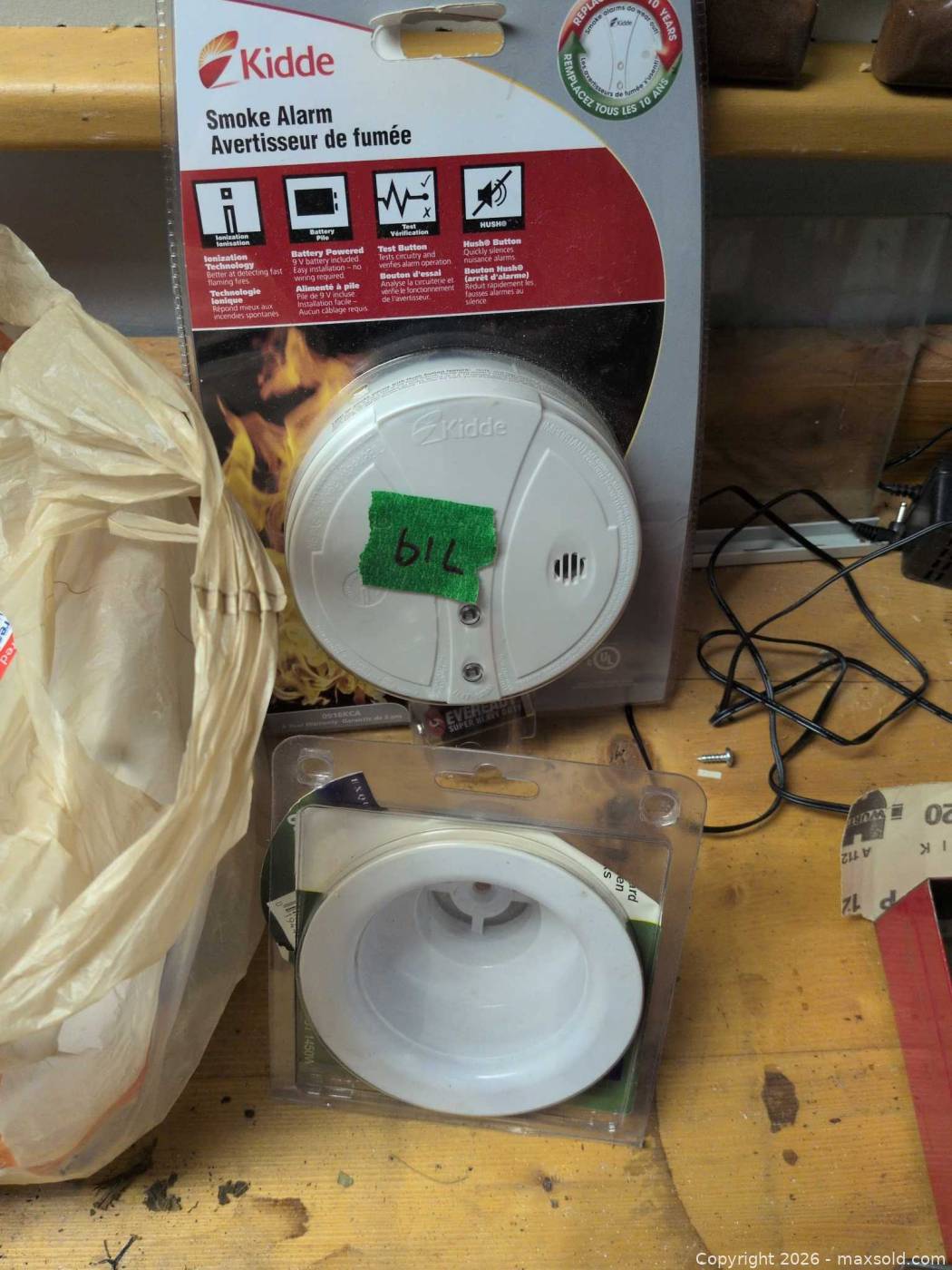 Kidde smoke alarm, recessed trim, Lutron wall plate and assorted ...