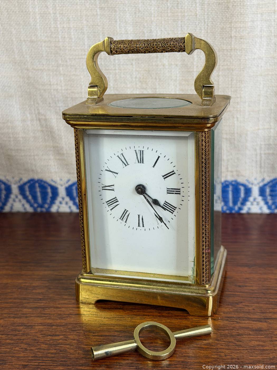 Victorian brass carriage clock with key | Maxsold