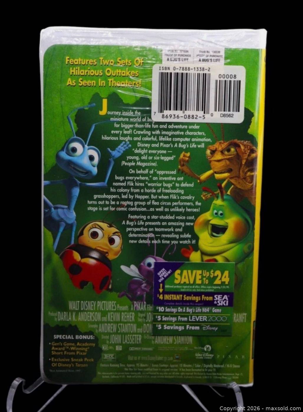 Disney Pixar A Bug’s Life sealed VHS Hopper cover | Maxsold