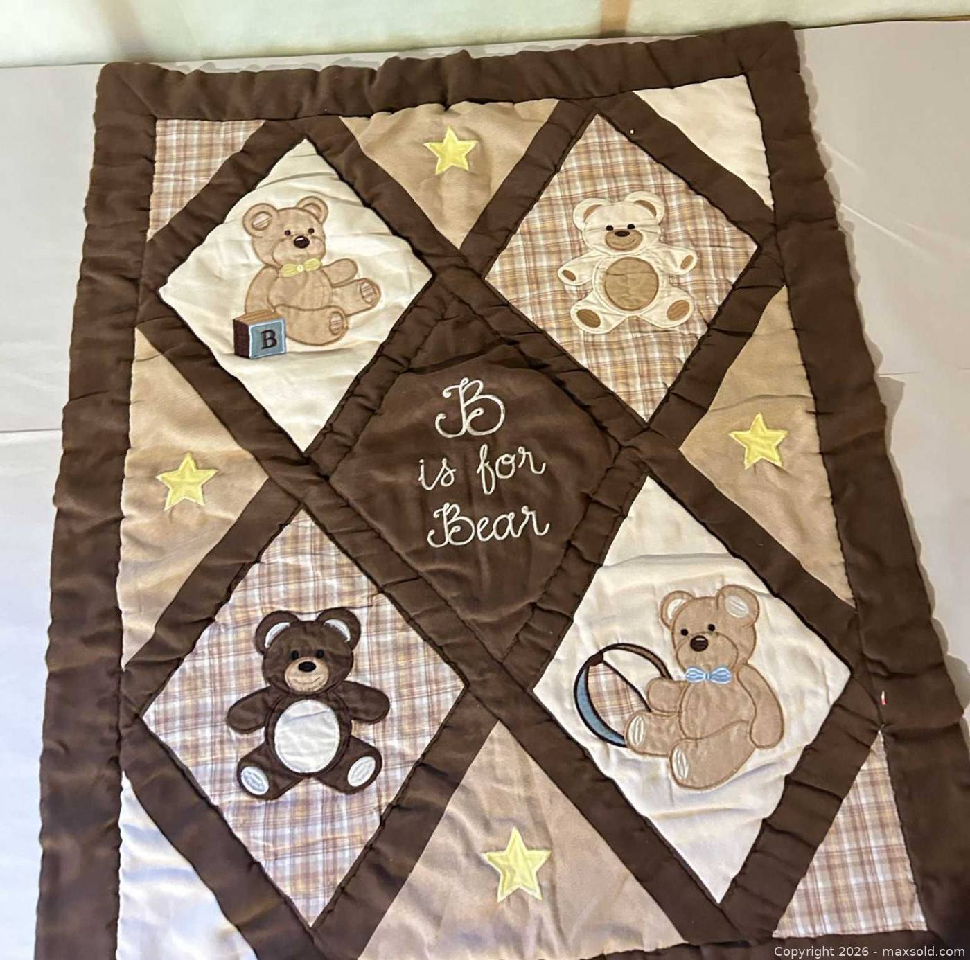 Infant Teddy Bear Patchwork Crib Bedding Set | Maxsold