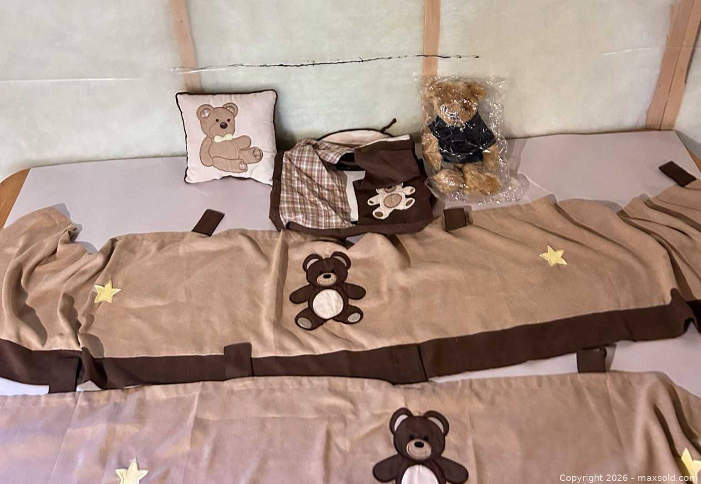 Infant Teddy Bear Patchwork Crib Bedding Set | Maxsold