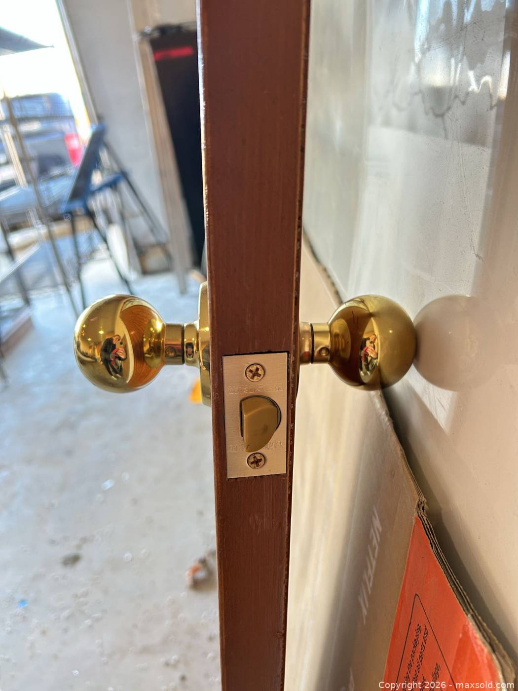 Pair interior glass inset doors, 32x78 & 32x80 | Maxsold