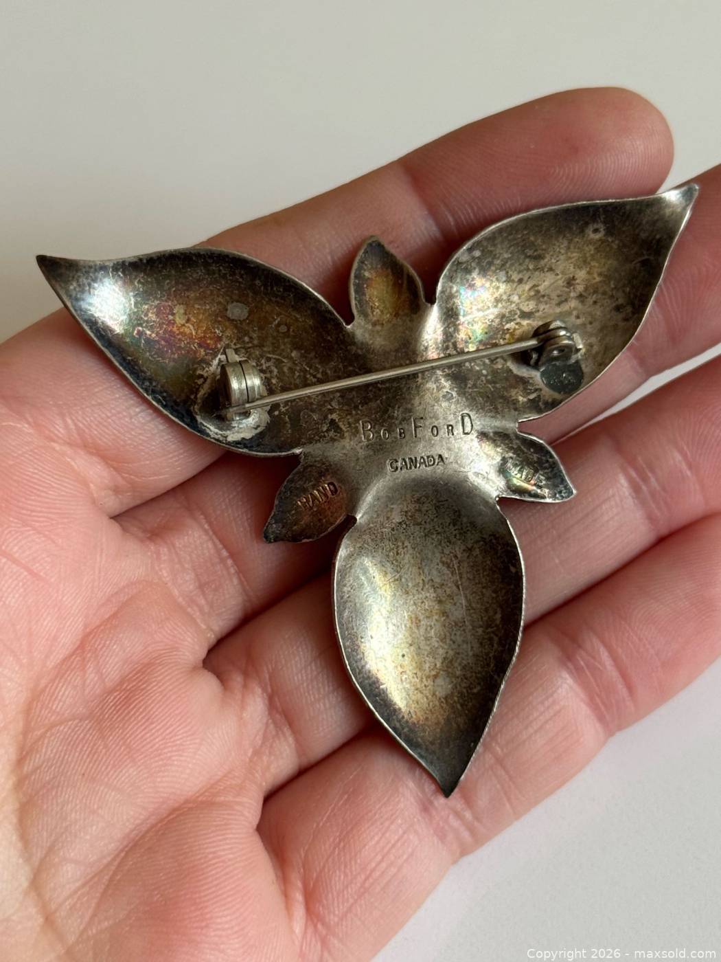 Bob Ford sterling silver trillium brooch | Maxsold