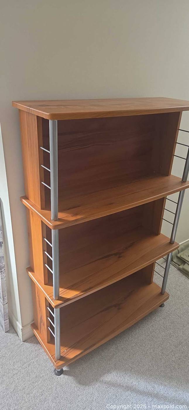 Cherry Veneer Modular Open Bookcase | Maxsold