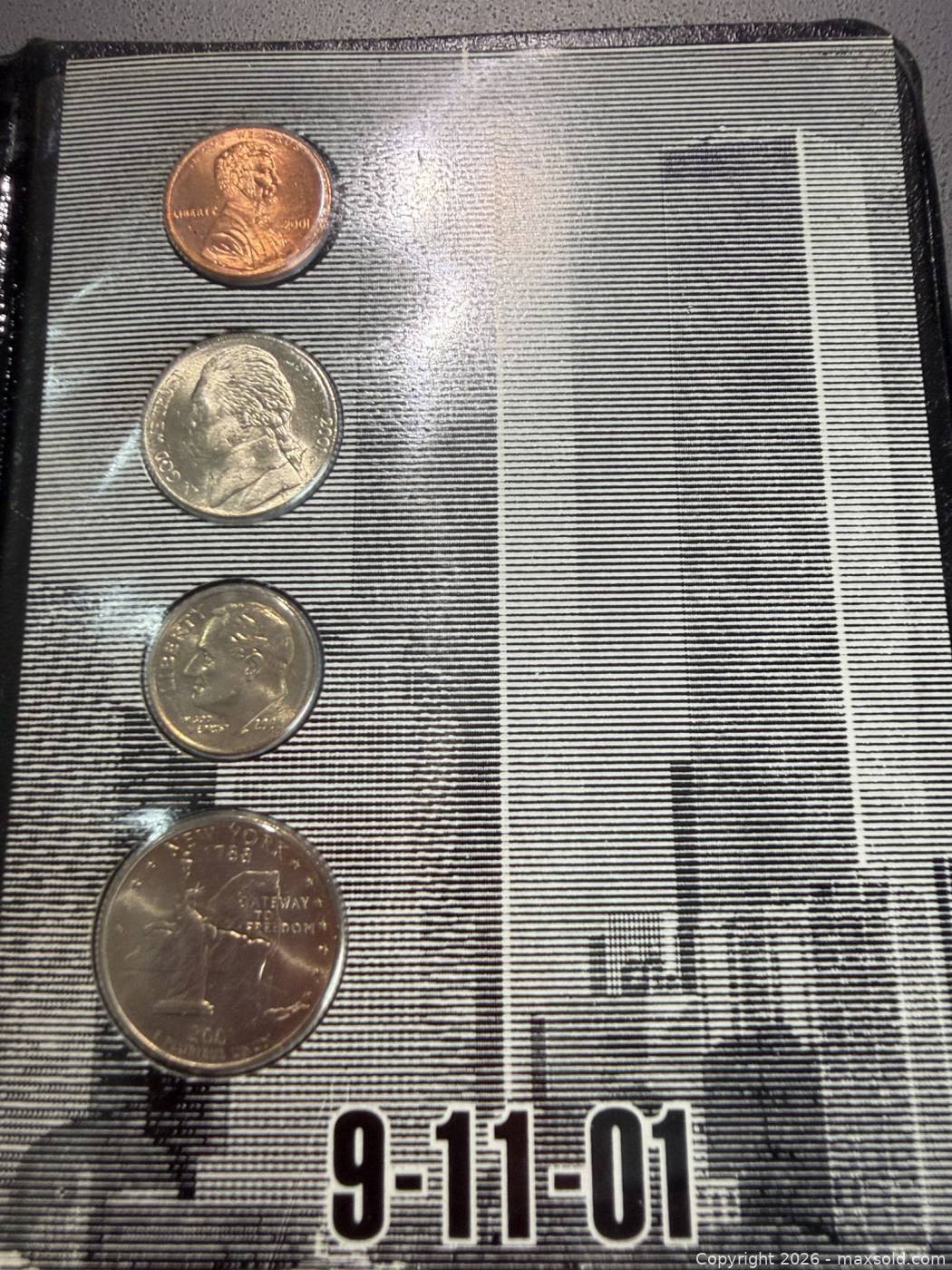 2001 9-11 Commemorative Coin Folder, 4 Coins | Maxsold