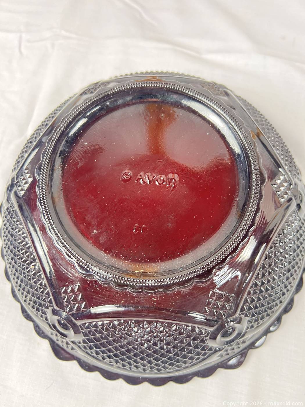 Avon ruby red pressed glass bowls, 3 | Maxsold