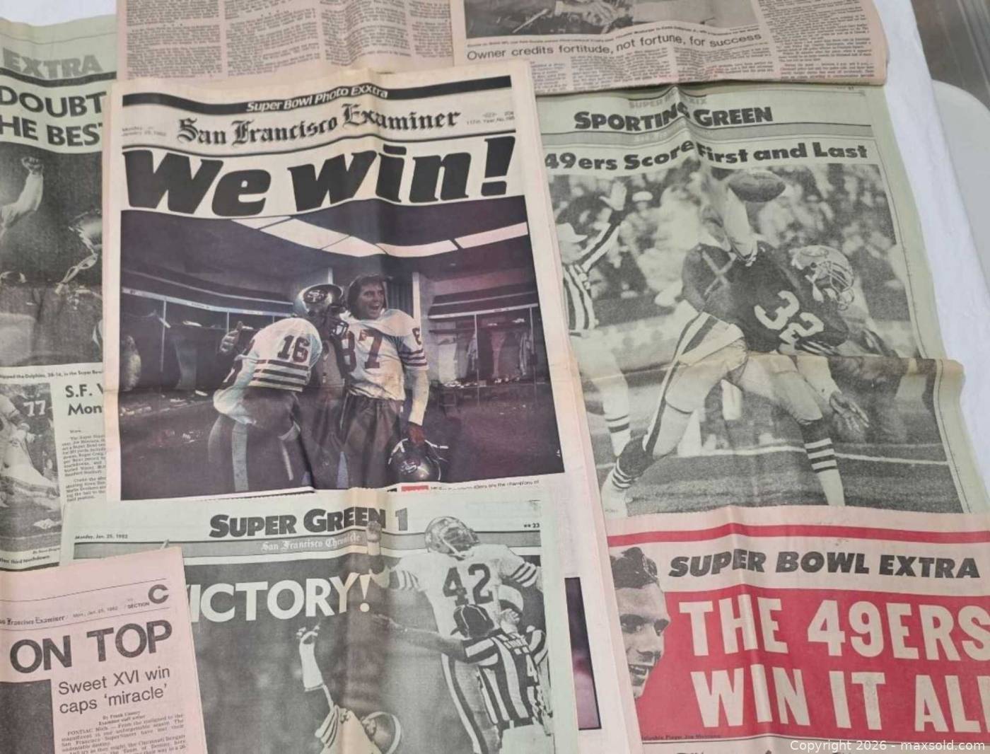1982 SF 49ers Super Bowl XVI newspapers | Maxsold