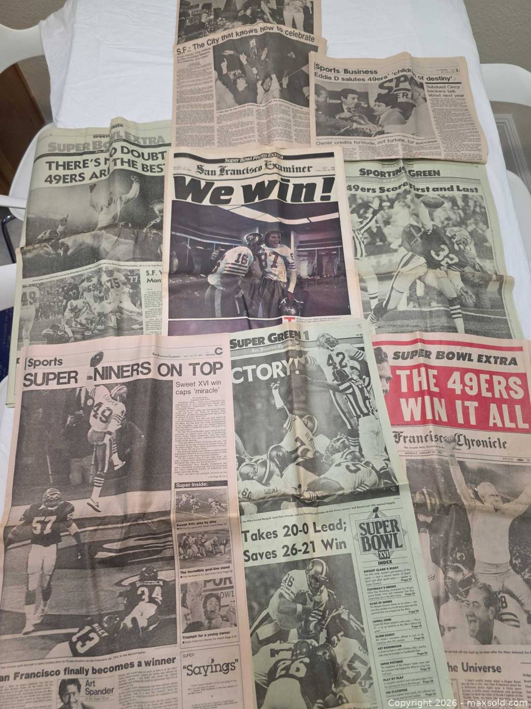 1982 SF 49ers Super Bowl XVI newspapers | Maxsold