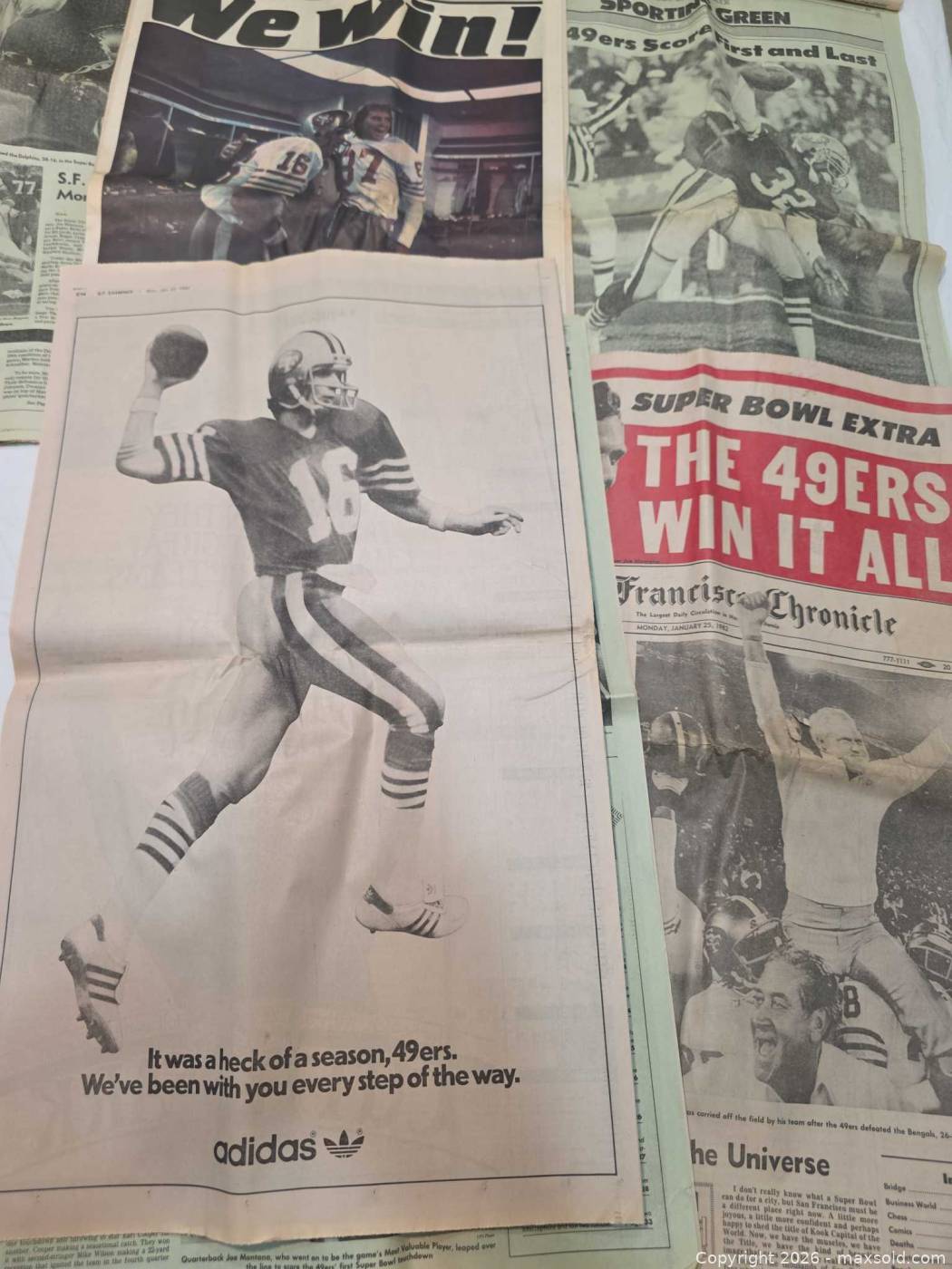1982 SF 49ers Super Bowl XVI newspapers | Maxsold