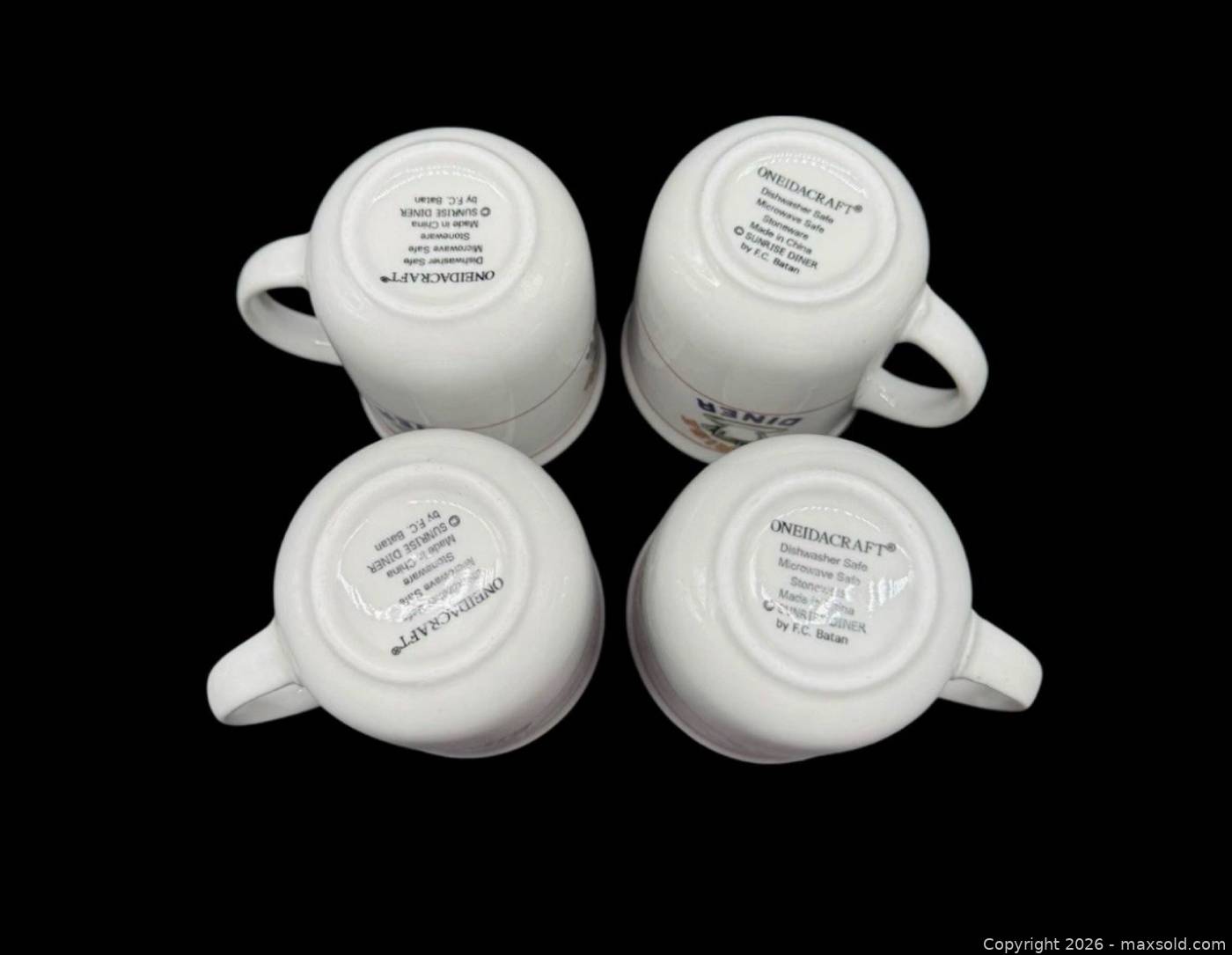 Oneida Sunrise Diner Coffee Mugs Set Of 4 | Maxsold