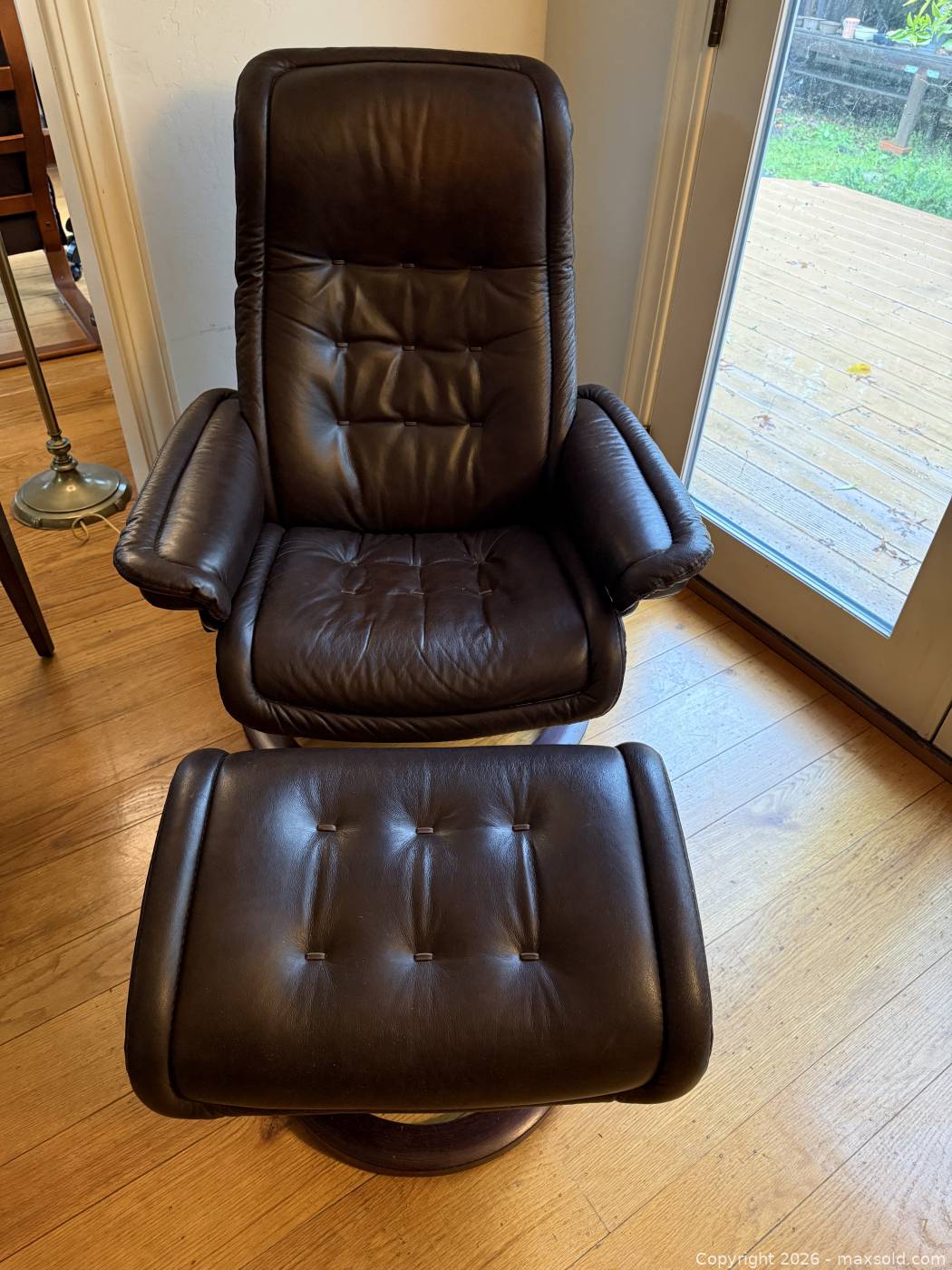 Stressless Royal Leather Recliner Chair With Ottoman | Maxsold