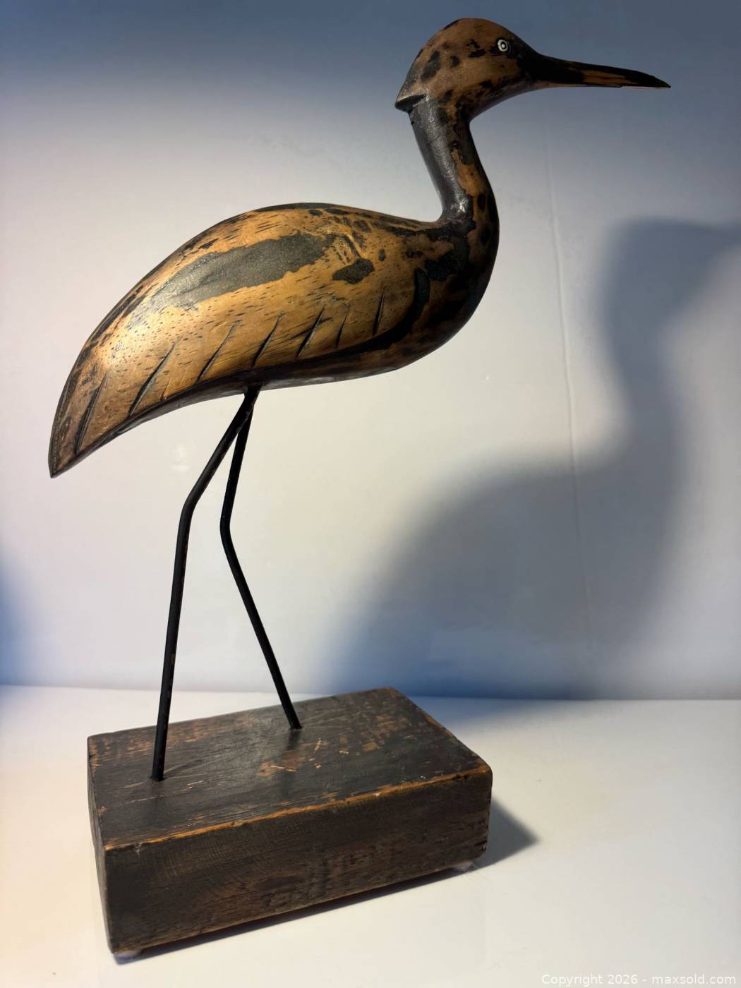 Hand-carved wooden bird sculptures, set of three | Maxsold