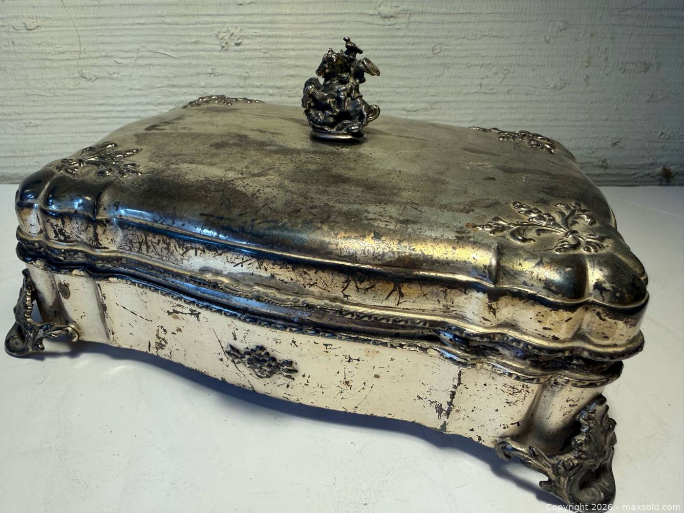 Vintage Camusso silver-plated jewelry box | Maxsold