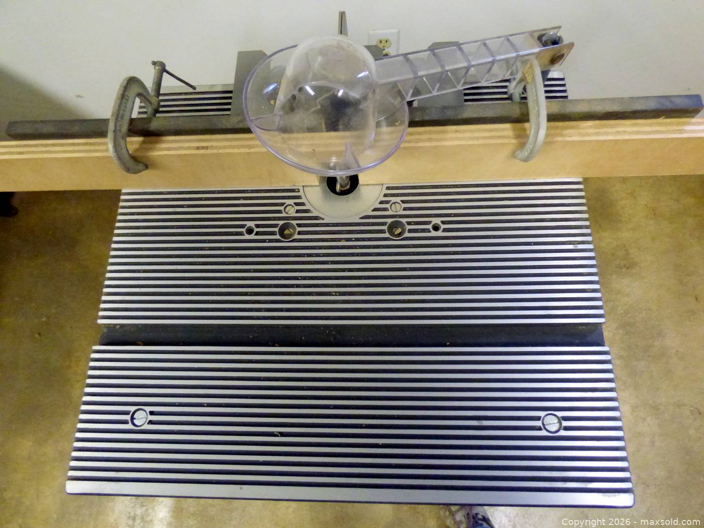 Porter Cable router with table, cutters, guide | Maxsold