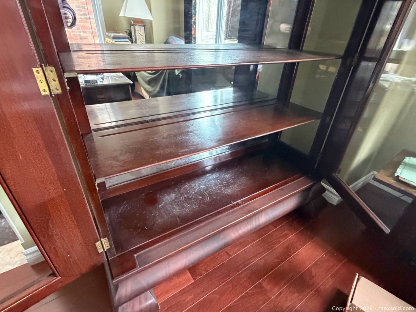 Large Wood & Glass China Cabinet 63"x46.5"x17" | Maxsold