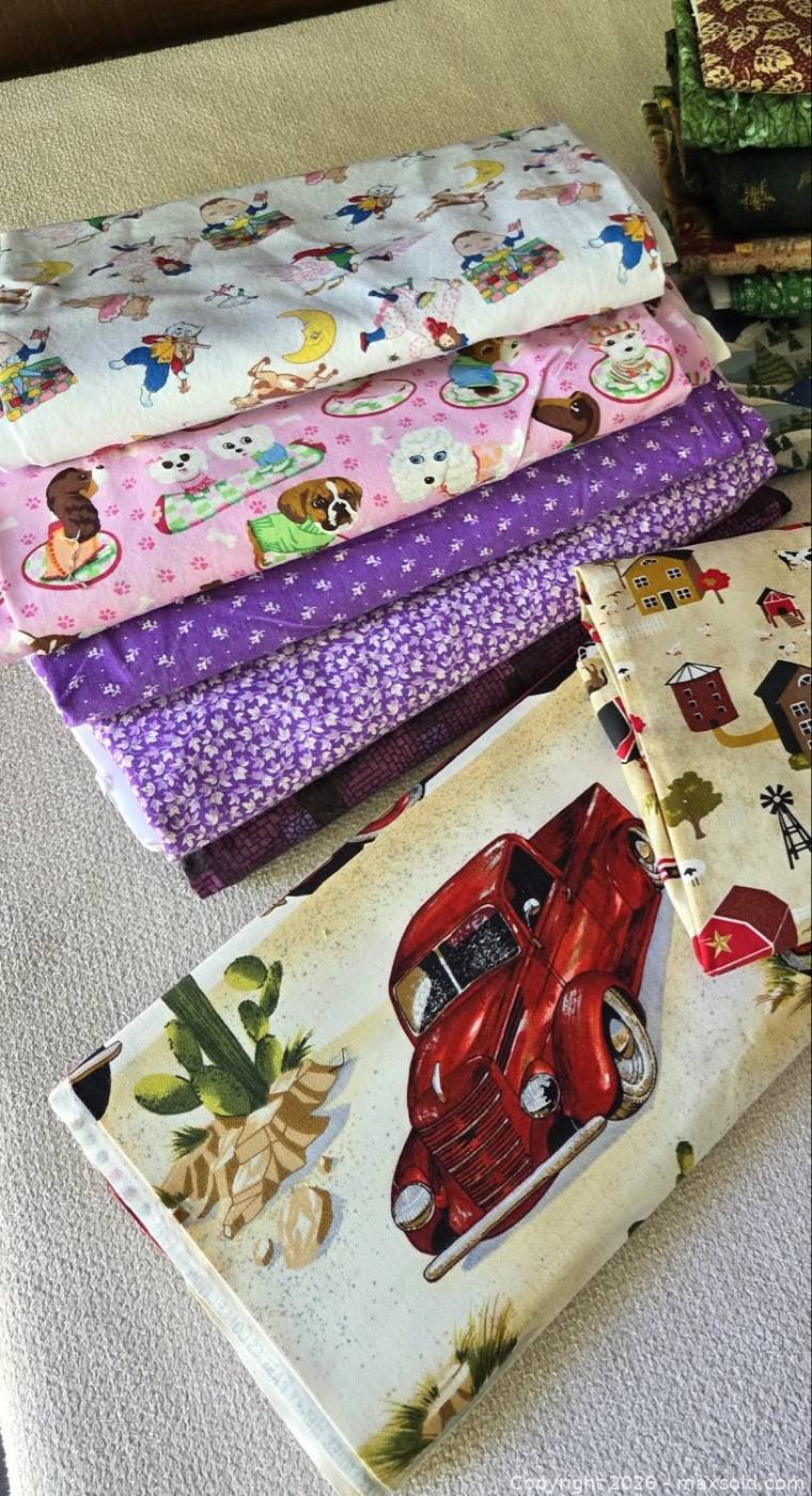 Quilting cotton fabric, assorted prints, 17 yd | Maxsold
