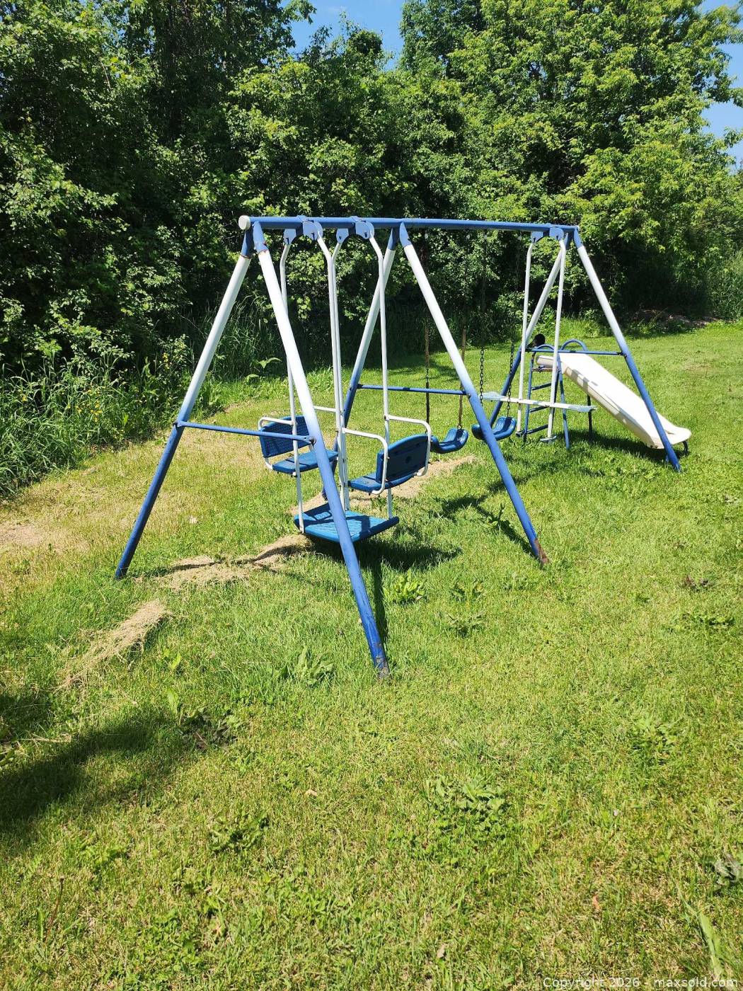 Metal A-Frame Swing Set With Slide | Maxsold