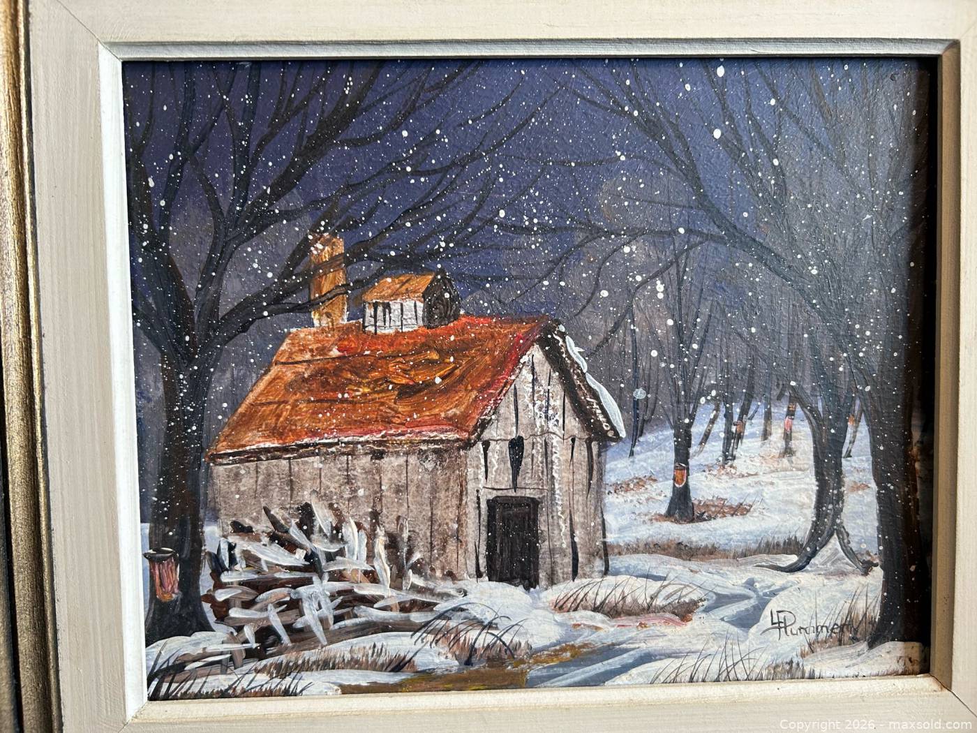 Larry Plummer signed winter landscape painting | Maxsold
