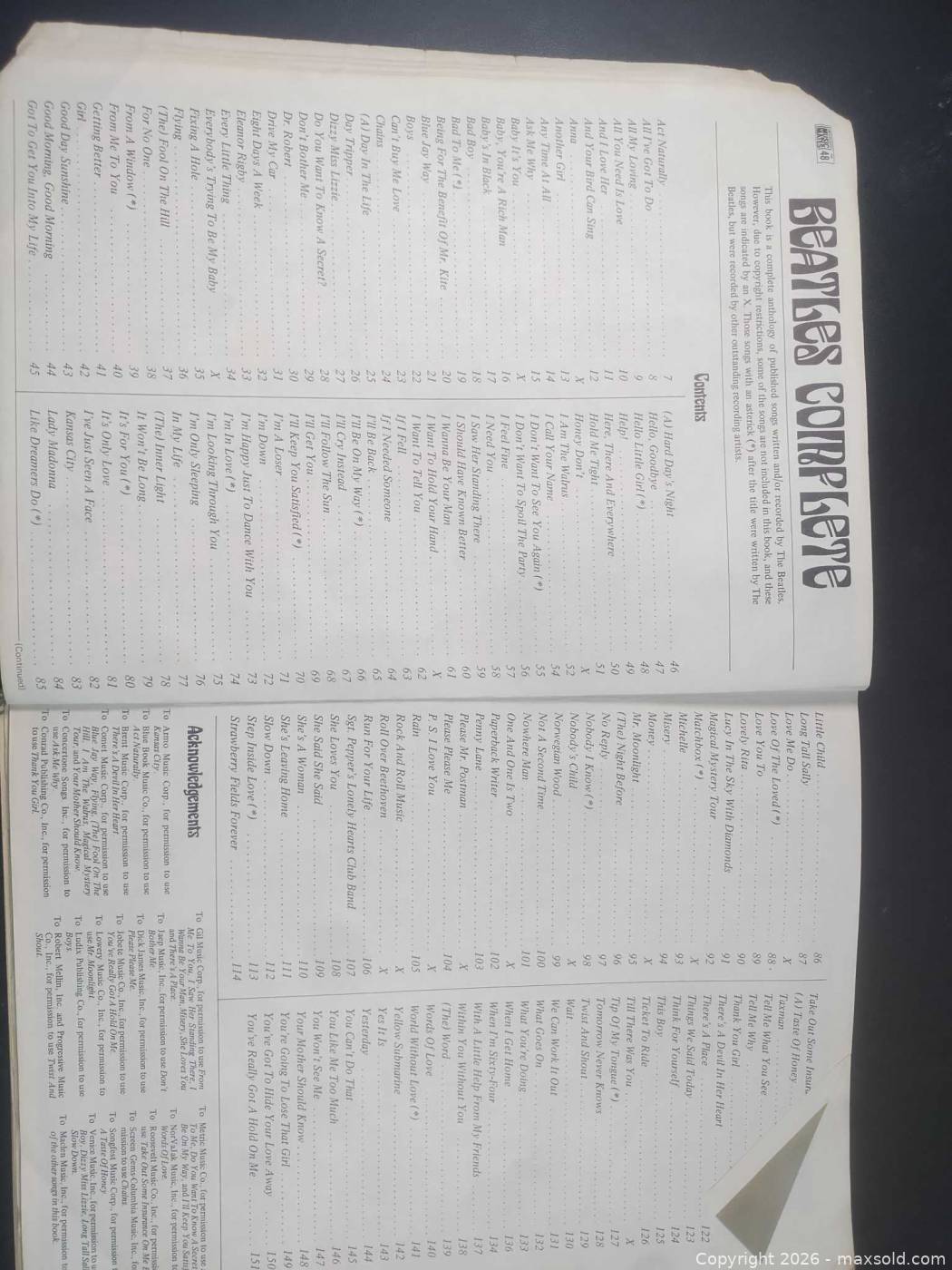 Beatles Complete loose sheet music compilation | Maxsold