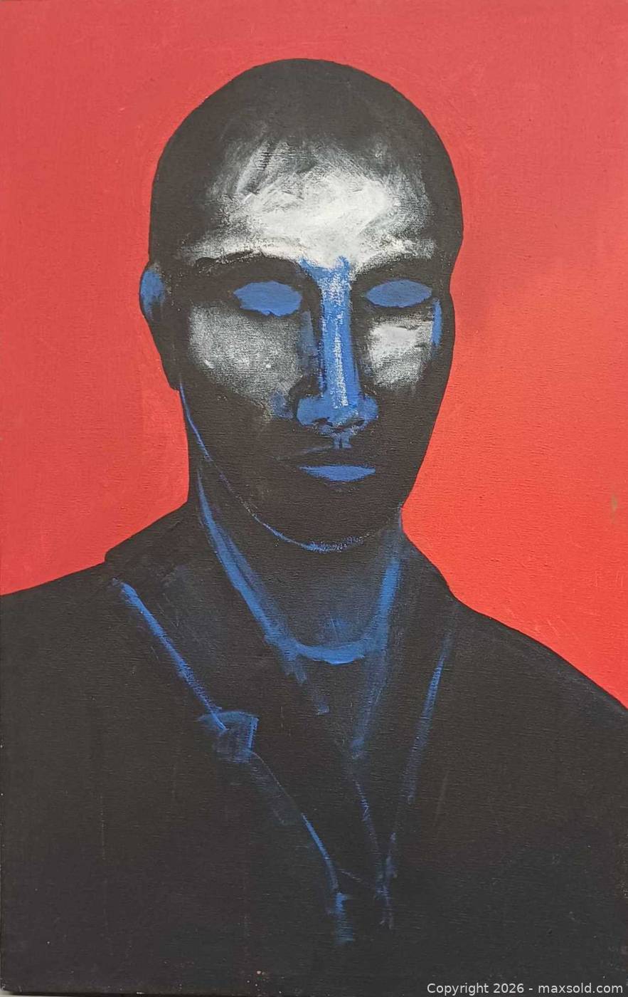 Stylized Portrait Painting on Panel 32" x 21" | Maxsold