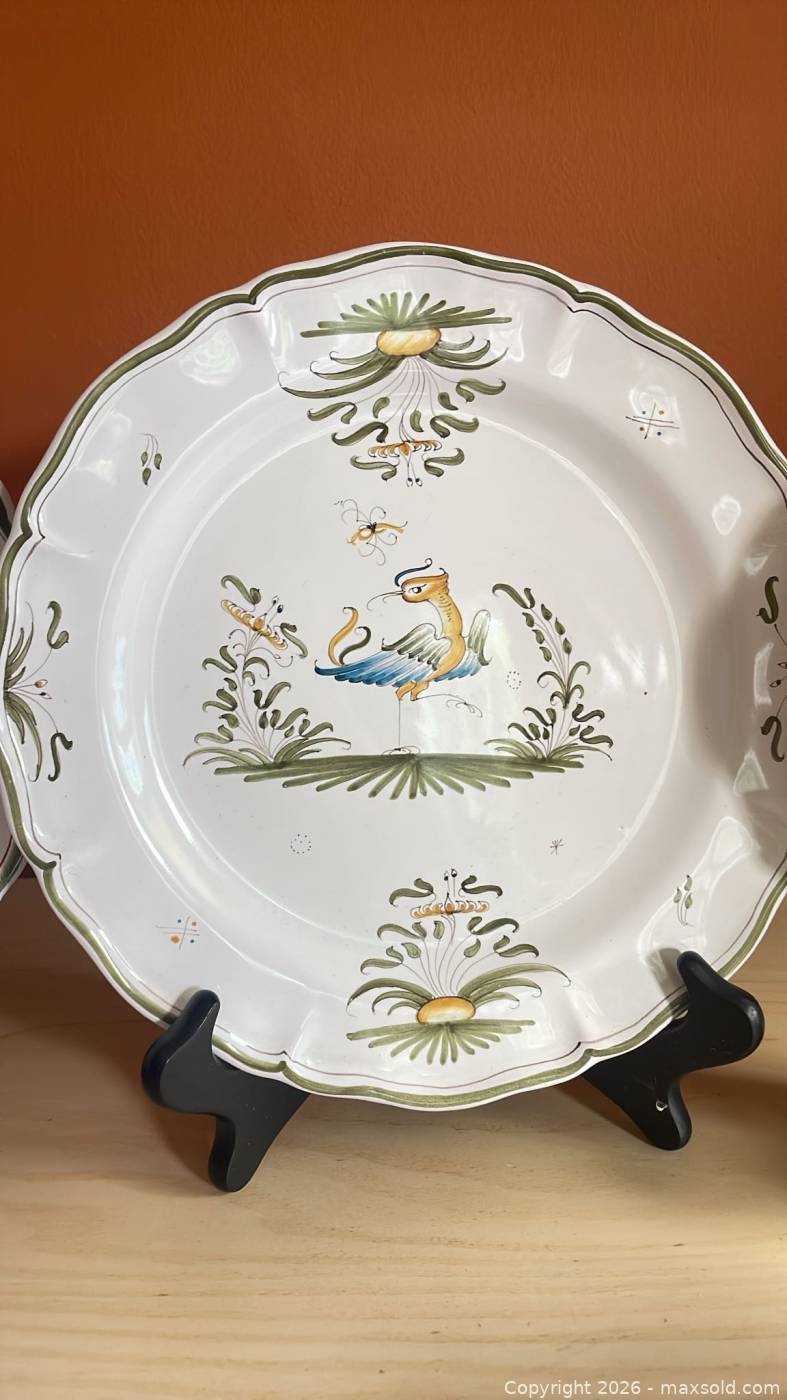 Atelier St Michel Moustiers faience plates and covered jar | Maxsold