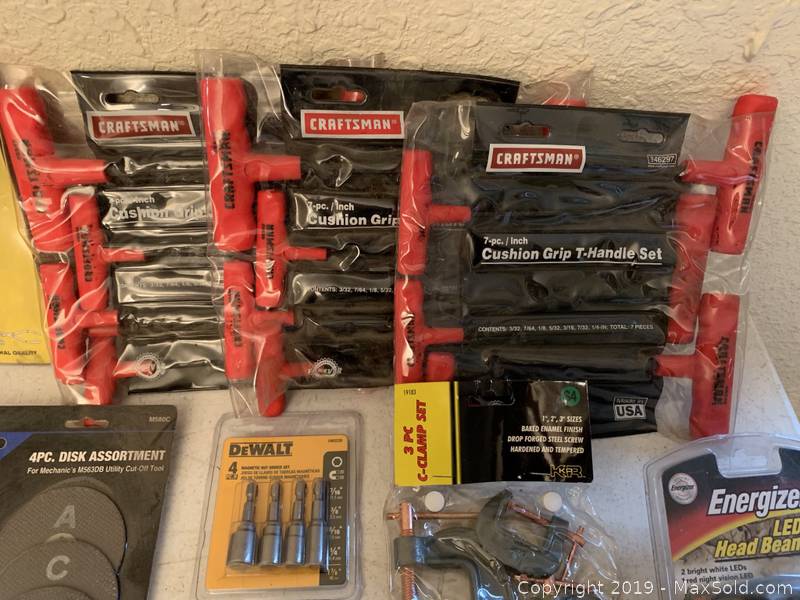 Packaged Tools Lot with Hand Tools, Socket Sets, and Accessories | Maxsold