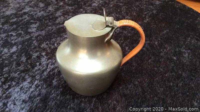 Puritan Pewter Rattan Handle Pot with Lever Lid | Maxsold
