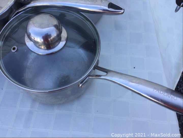 Paderno and Corlini Stainless Steel Pots and Pans Set with Lids | Maxsold