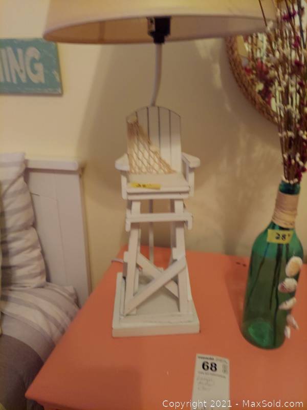 Lifeguard Chair Lamp, Rope Framed Mirror, Chair, and Decorative Items ...