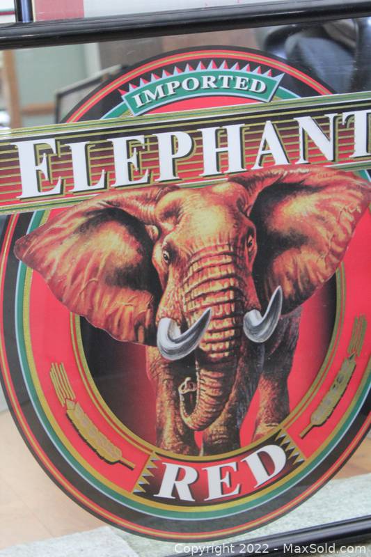 Vintage Carlsberg Elephant Red Malt Lager Mirror Sign | Maxsold